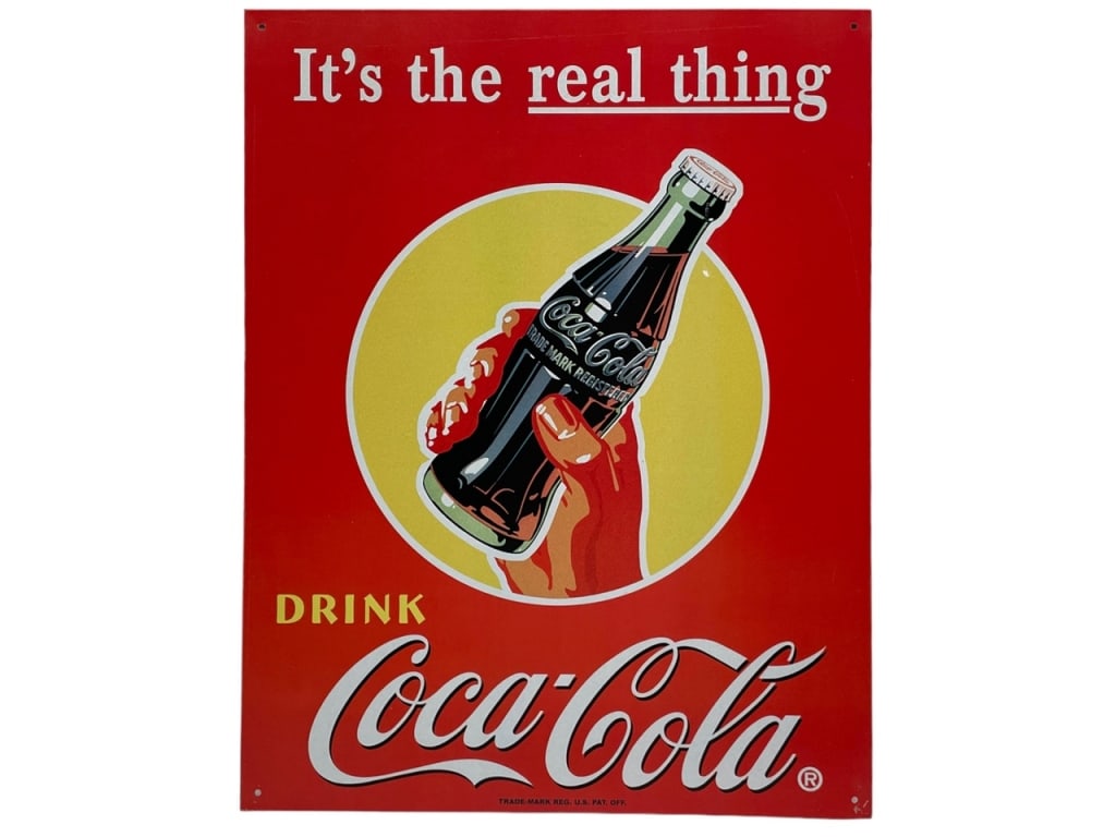 Its The Real Thing Coca Cola Sign Auction
