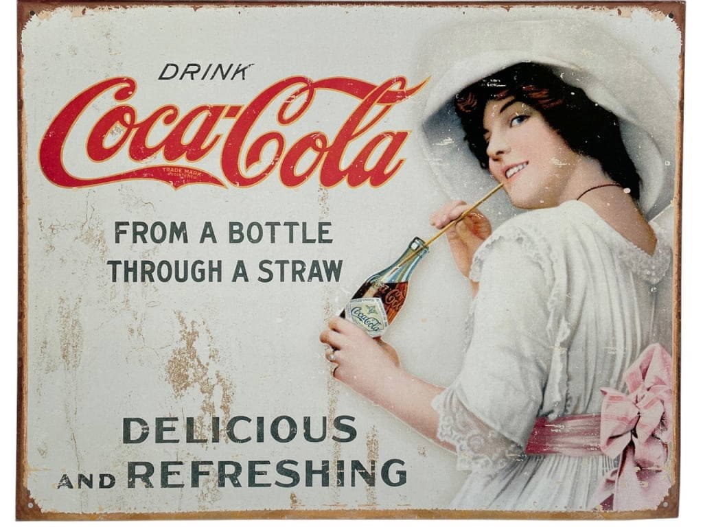 Drink Coca Cola From A Bottle Sign Auction
