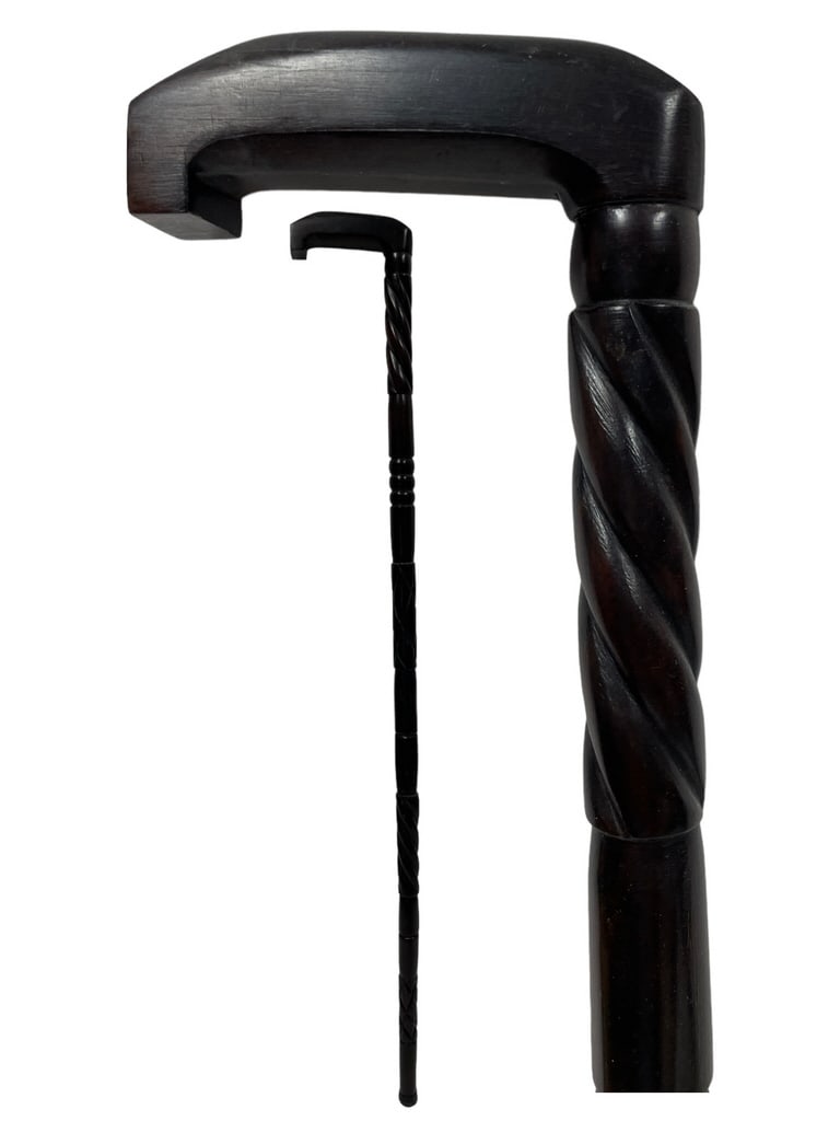 Heavy Mahogany Barley Twist Cane Walking Stick 35"