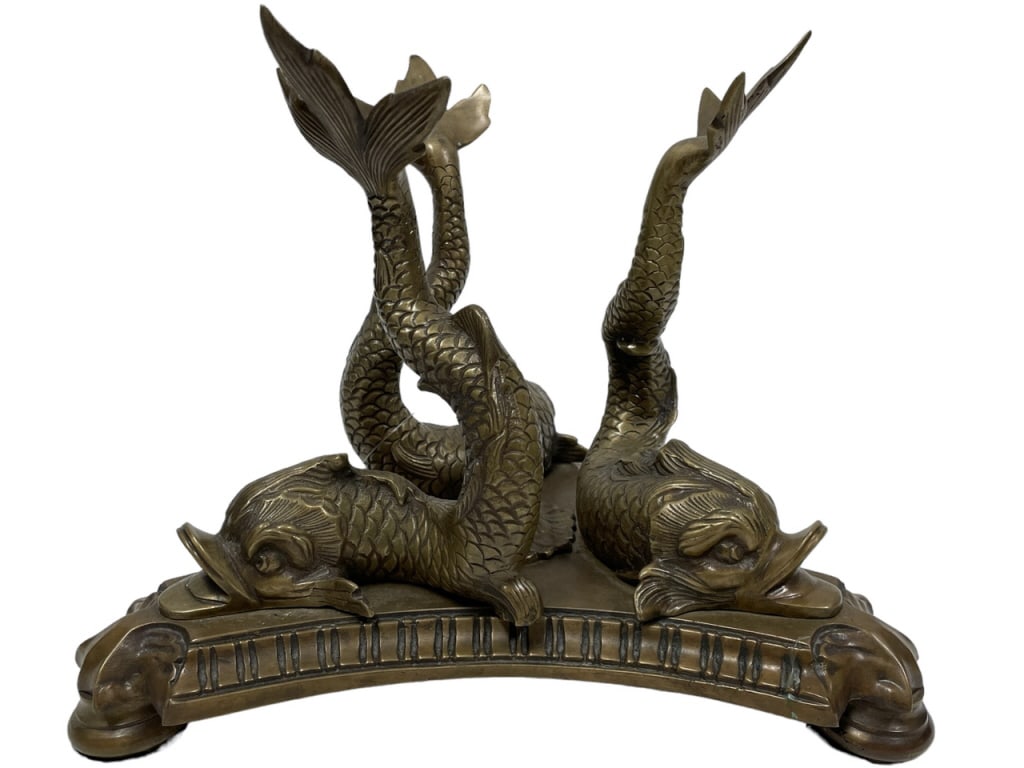 Vintage Castilian Brass Koi Fish Bowl Stand 12" Auction