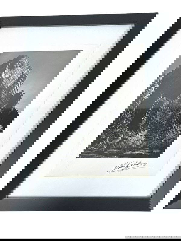 Signed Ansel Adams 1950's Lithograph Print 20" Auction