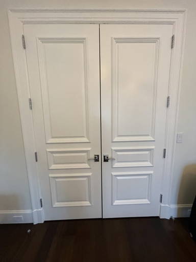 Wooden Raised Panel White Double Doors
