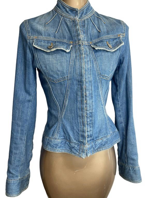 Dolce & Gabbana Denim Figure Hugging Jacket Auction