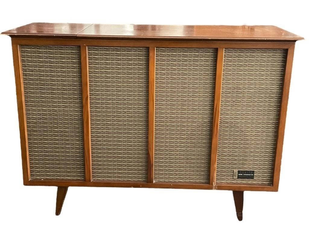 Vtg Zenith High Fidelity Stereophonic Phonograph Auction