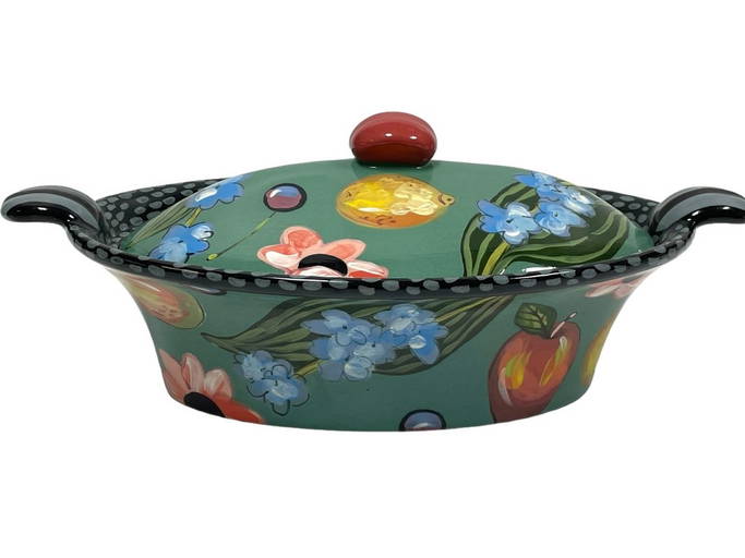 Droll Designs Ceramic Lidded Casserole Dish 17"