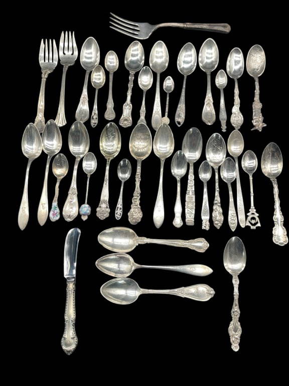 Vtg Lot Of Sterling Silver Flatware Auction