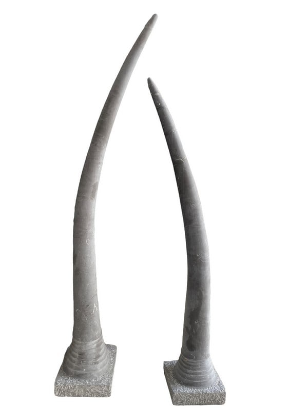 Kubach Wilmsen Stone Horns Sculptures 68" Auction