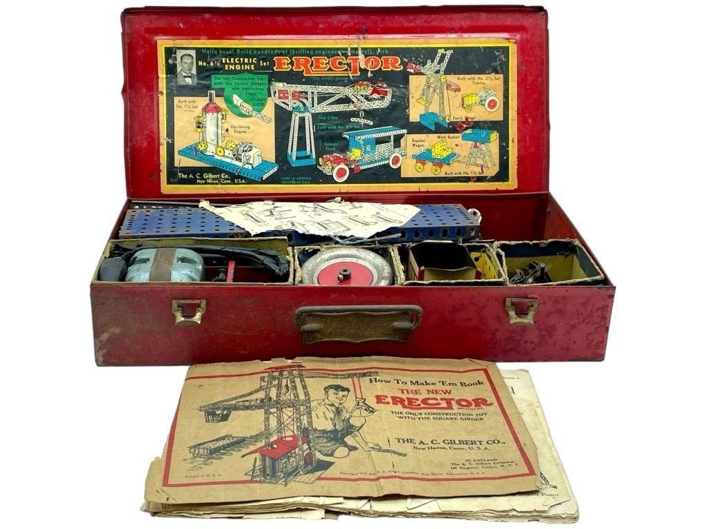 Original A.c.gilbert Erector Set W/ Case 16" Auction