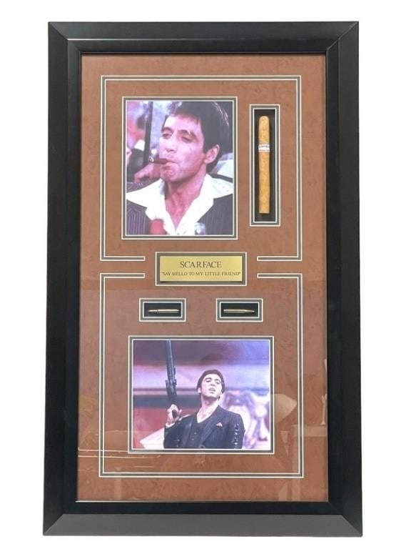 Al Pacino Scarface Bullet And Cigar Shadowbox Auction