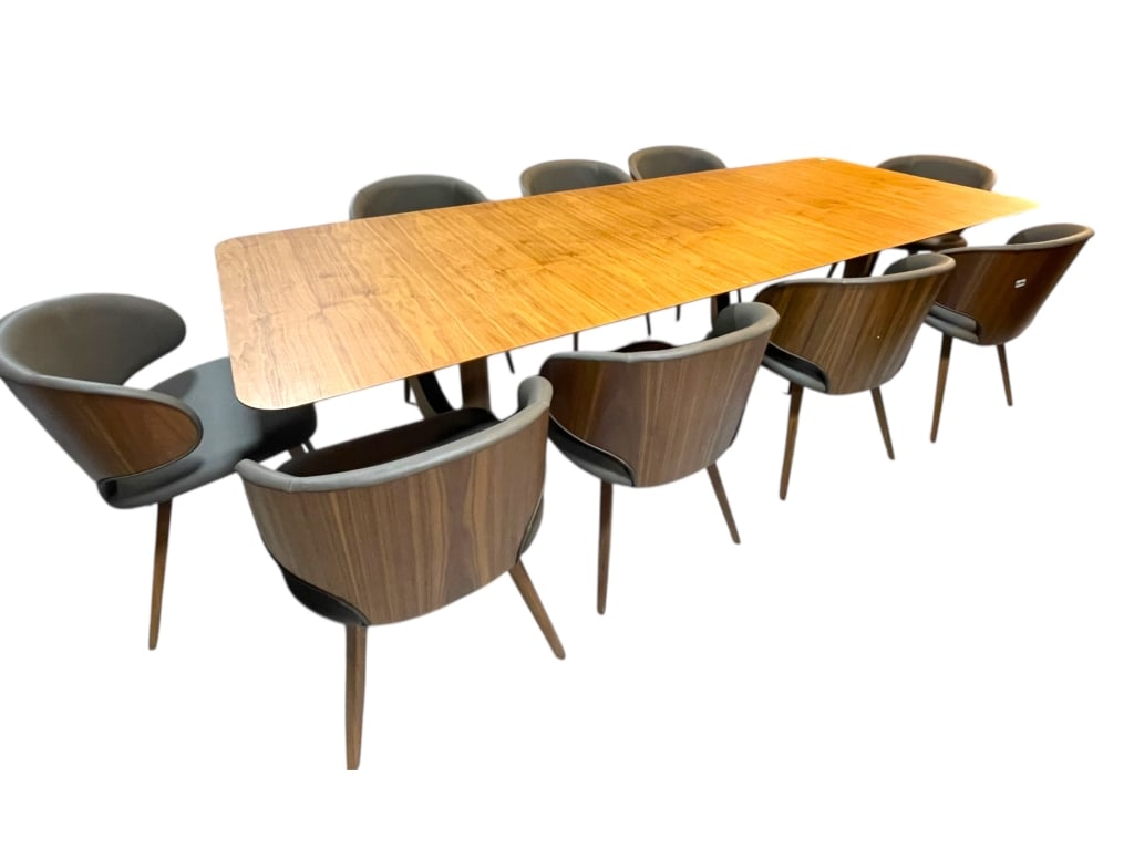 Modloft Dining Set Table With 10 Chairs Auction