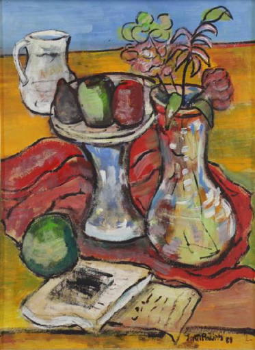 Philipps, Scotti. Oil On Board. Still Life, 1989.