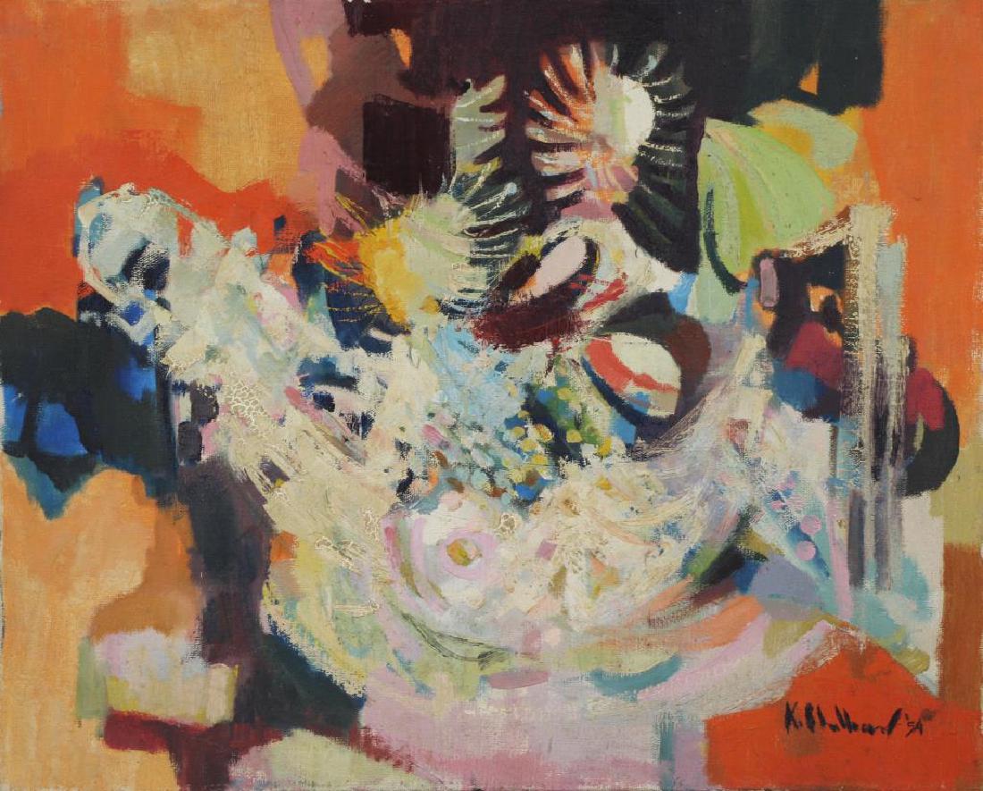 CHADBOURN, Alfred. Oil on Canvas. Still Life, 1954