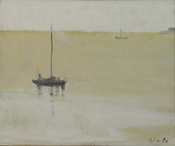 Biala, Janice. Oil On Canvas. Boats On The Water.