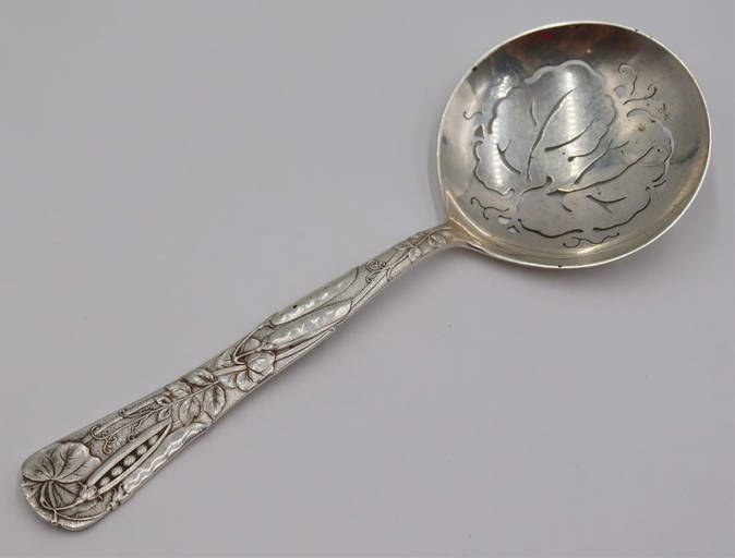 Sterling. Tiffany & Co. Pierced Pea Serving Spoon.
