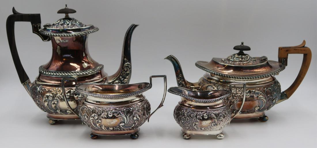 Silver. 4 Pc. English Silver Tea Service.