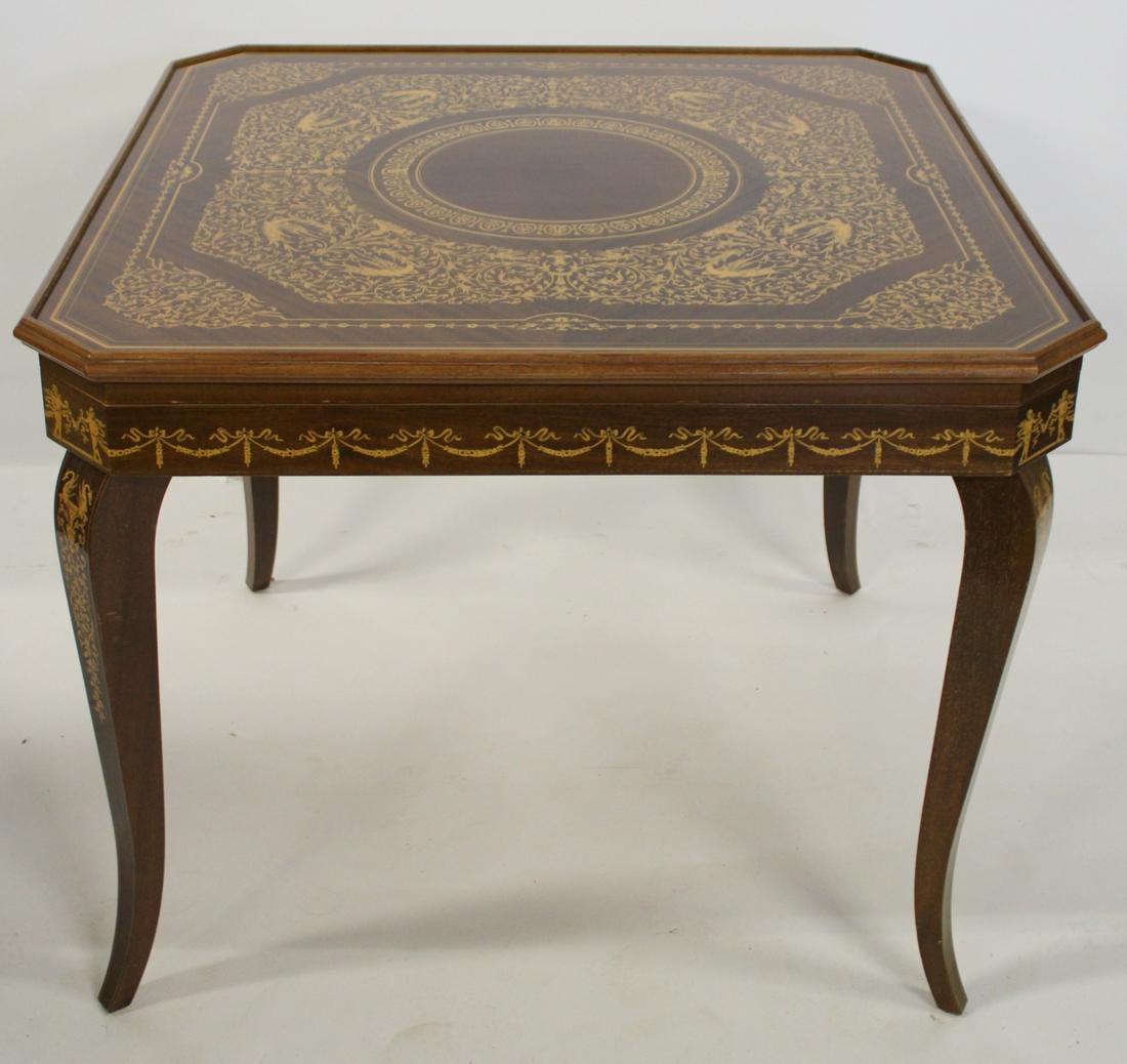 Vintage Italian Inlaid Game Table.