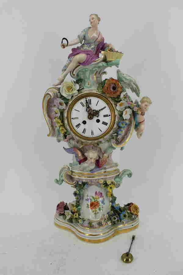 Meissen Porcelain Clock With Cherub - Nov 07, 2021 | Clarke Auction ...