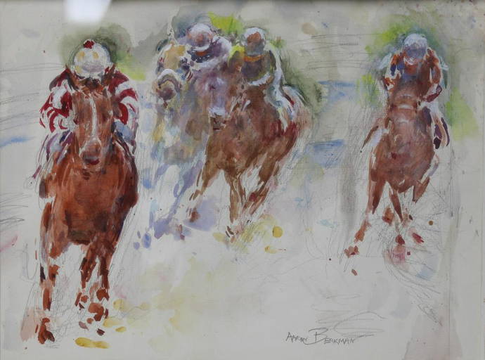 Aaron Berkman (NY 1900 - 1991) "At the Finish" (#0120) on Feb 14, 2022 ...