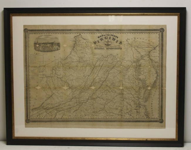 Virginia Map 1862 Confederate West & Johnston