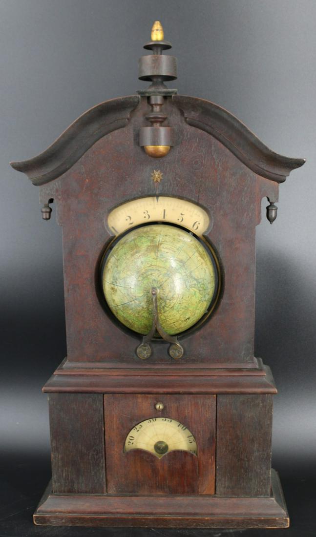 Timby Solar 1860's Globe Clock With Calendar
