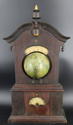 Timby Solar 1860's Globe Clock With Calendar