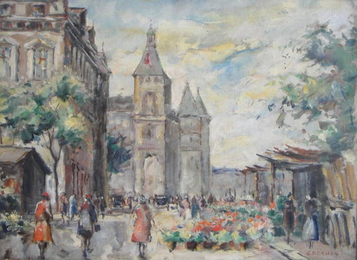Gernon, V. O/c Parisian Street Scene.