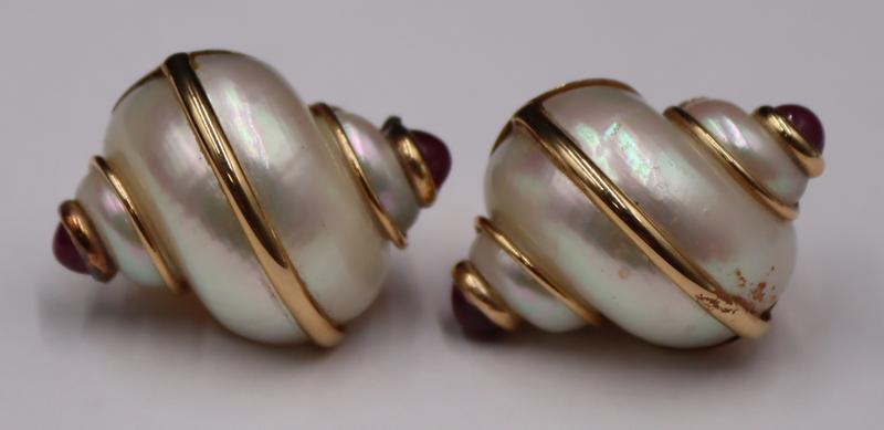 JEWELRY. Pair of MAZ 14kt Gold Mounted Shell (#0508) on Dec 18, 2022 ...