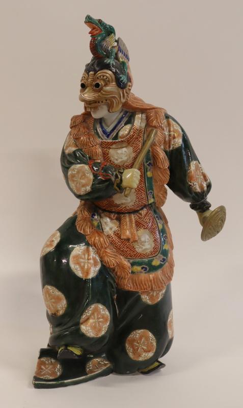 Japanese Enamel Decorated Bugaku Dancer.