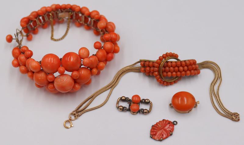 Jewelry. Antique Coral Jewelry Collection. Auction