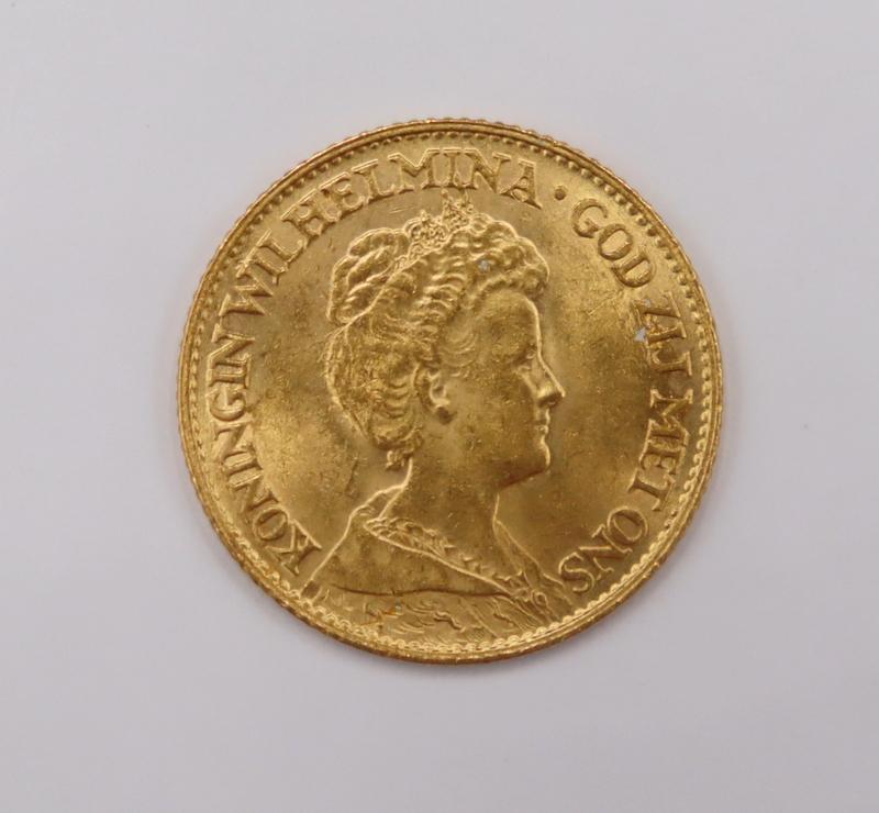 Numismatics. 1917 10g Netherlands Gold Coin.