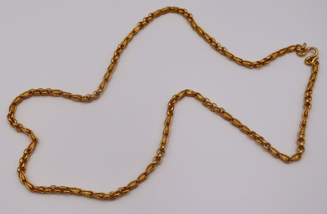 Jewelry. Chinese .999 Gold Chain Necklace. Auction