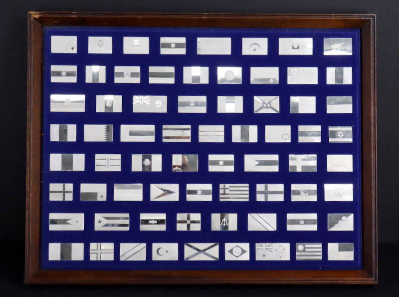 Sterling Franklin Mint Flags Of The United Nations Auction