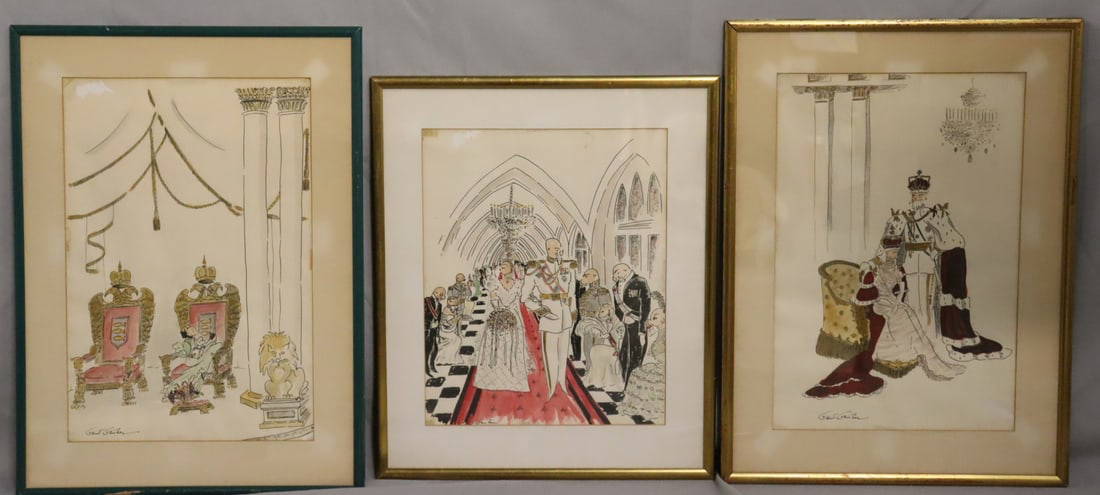 3 Gant Gaither Signed Watercolors.