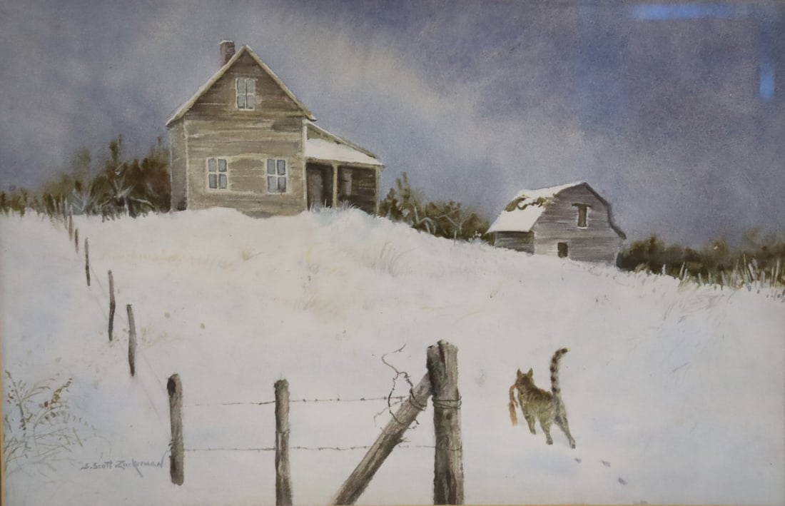 A. Scott Zuckerman. Signed Watercolor. Auction