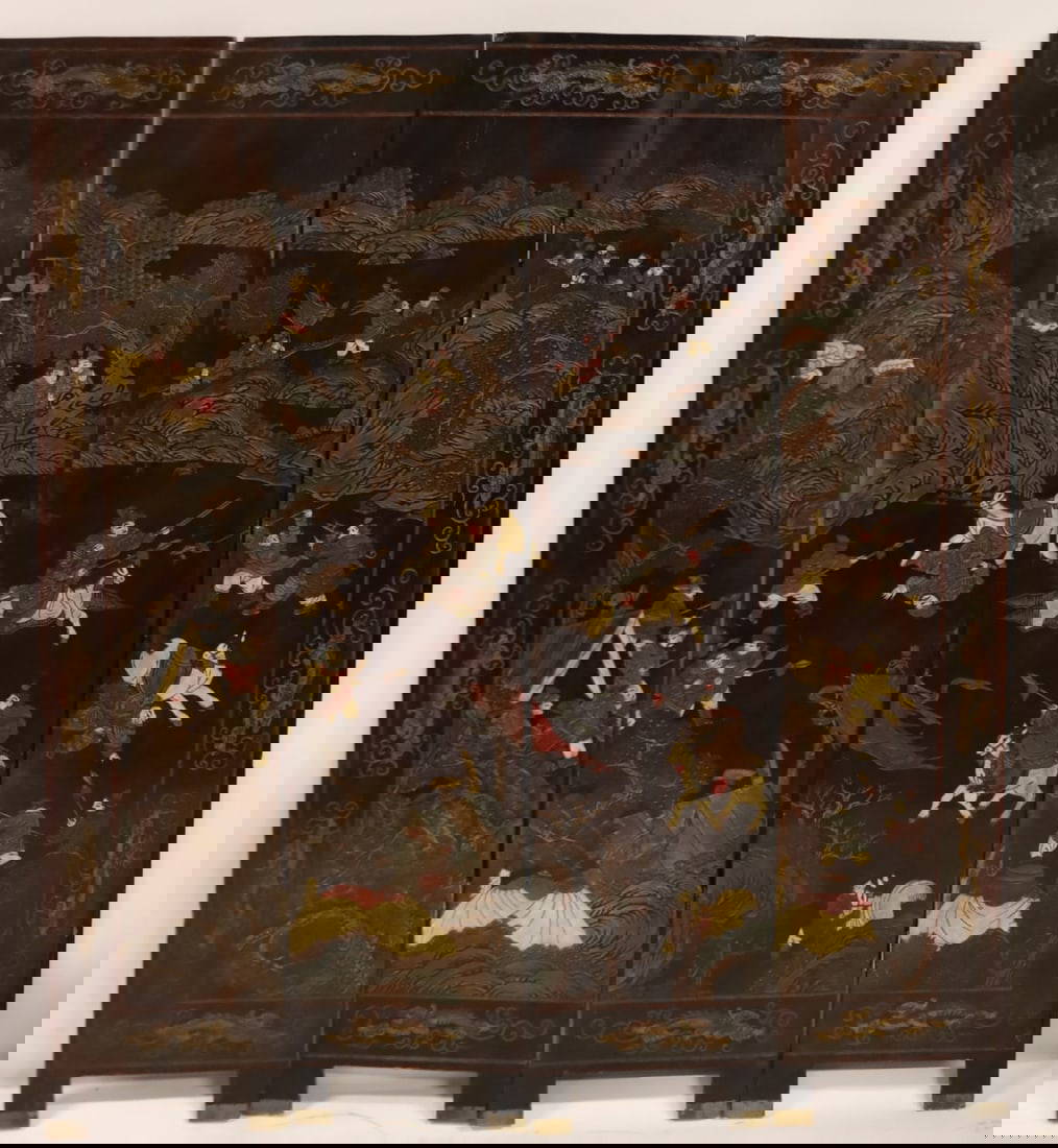 Chinese 4 Panel Coromandel Screen Auction