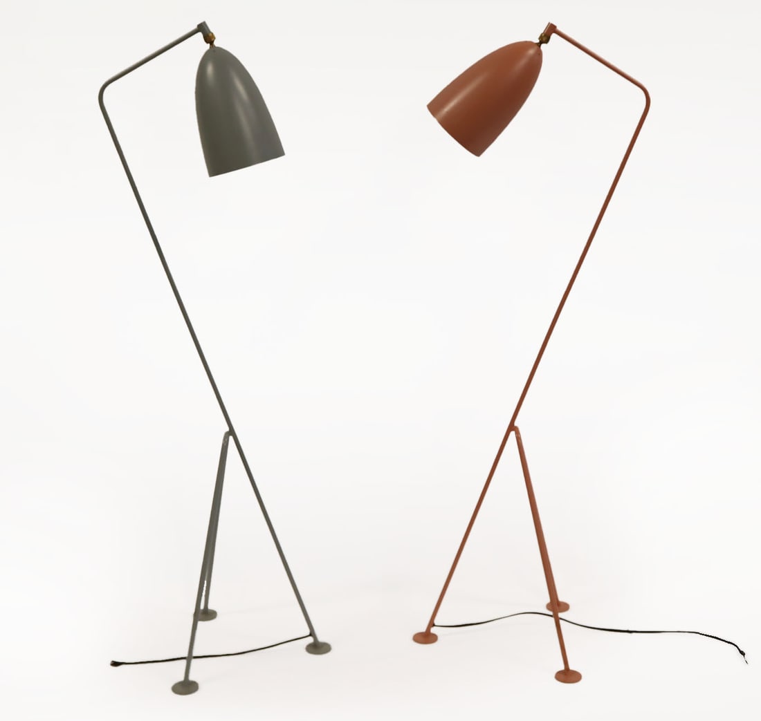 A Pair Of Midcentury Style Grasshopper Lamps. Auction