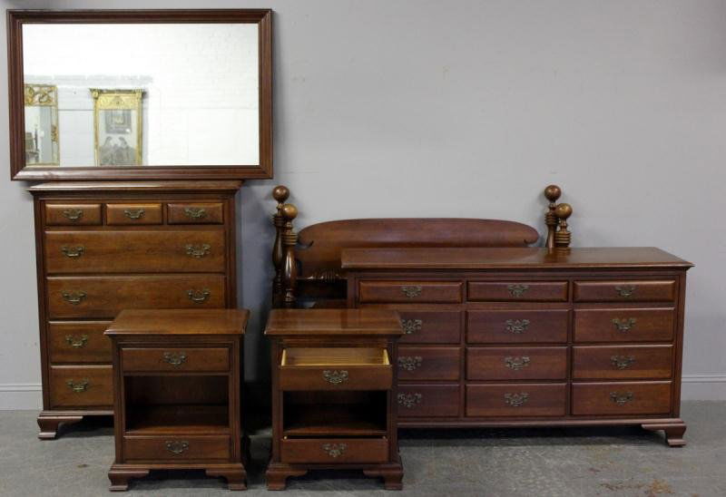 Solid Cherry 6 Piece Labeled Bedroom Set.