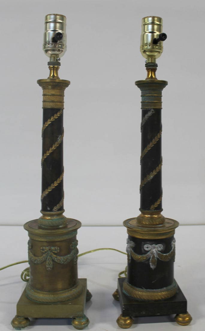 An Antique Pair Of Patinated & Gilt Bronze Column - Jun 08, 2025 ...