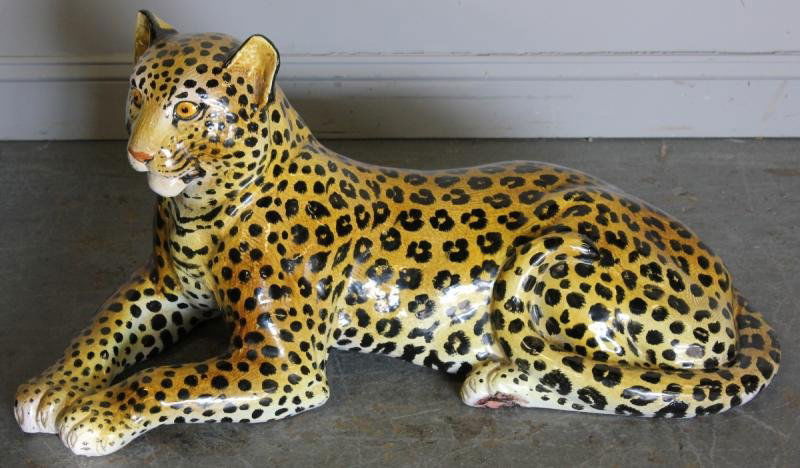 Vintage Italian Ceramic Leopard.