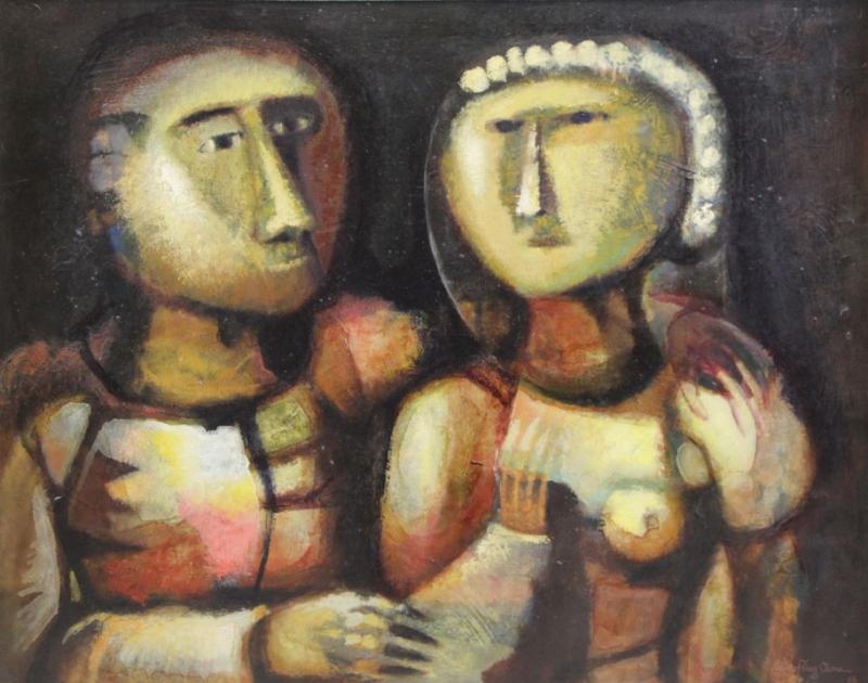 ORONA, Mario Perez. Oil on Canvas "The Couple."