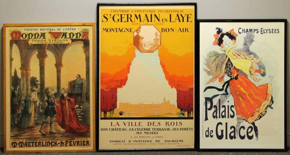 Lot Of 3 Vintage French Lithograph Posters.