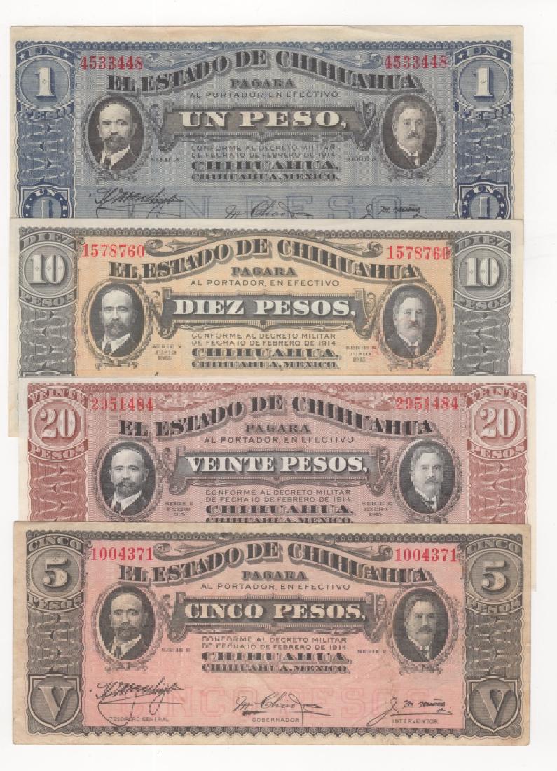 4 Piece Mexico/mexican Paper Money