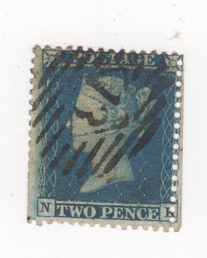 1855 Great Britain Queen Victoria two pence stamp