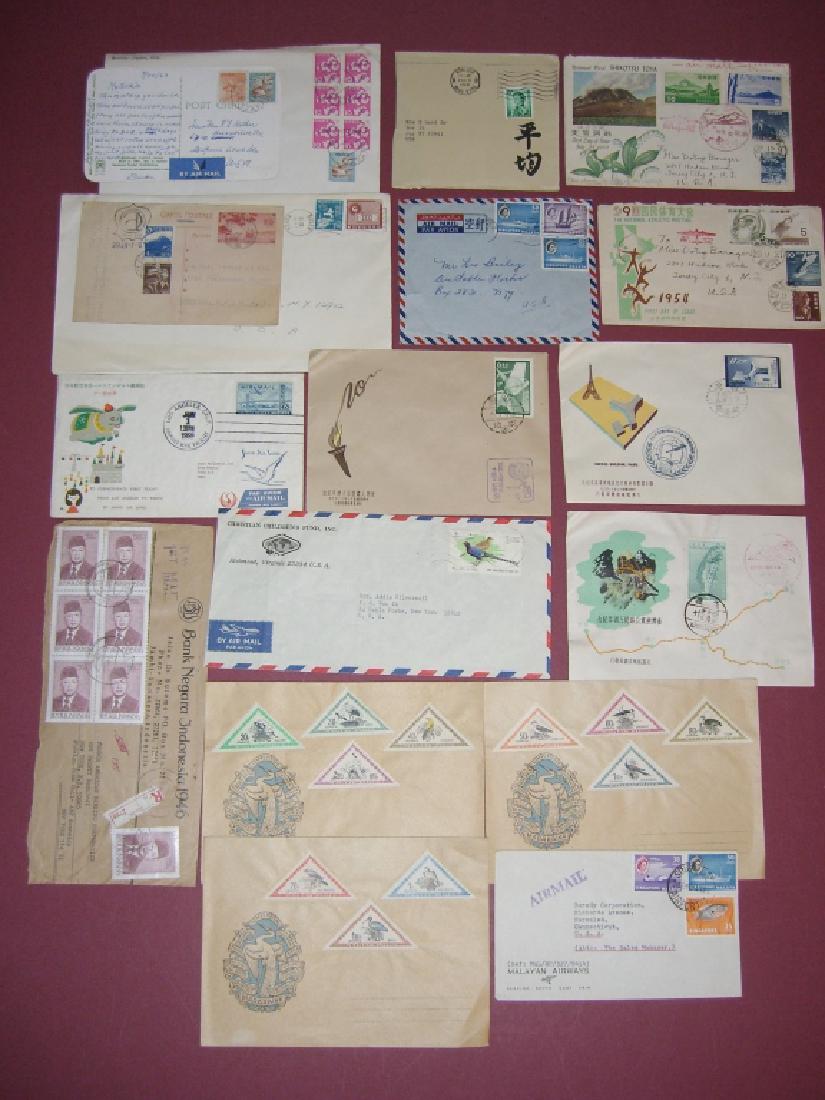 air mail, registered, first day issue stamp covers