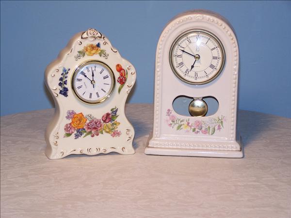 Two Porcelain Mantle Clocks