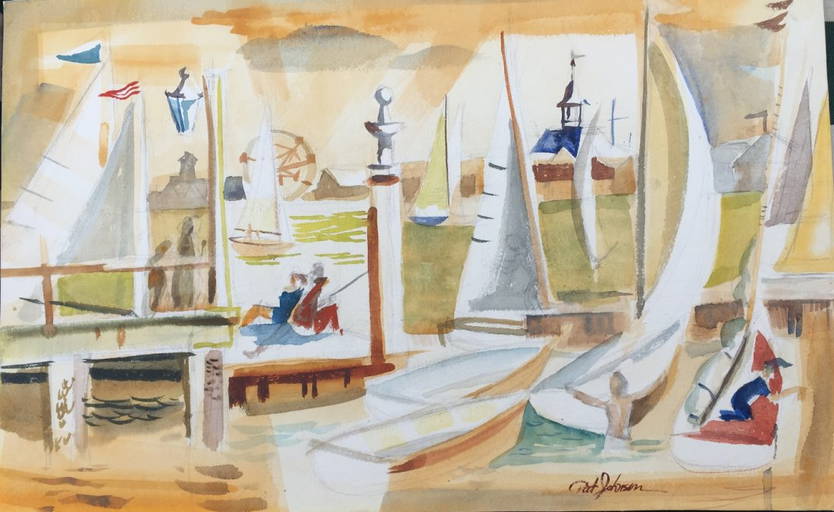 Gouache On Board Signed Pat Geary Johnson