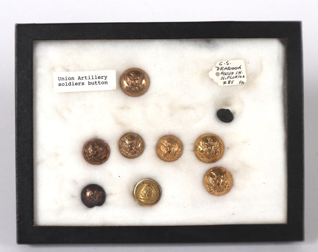 Collection Of Us Civil War Buttons, 1861 1865 And Later