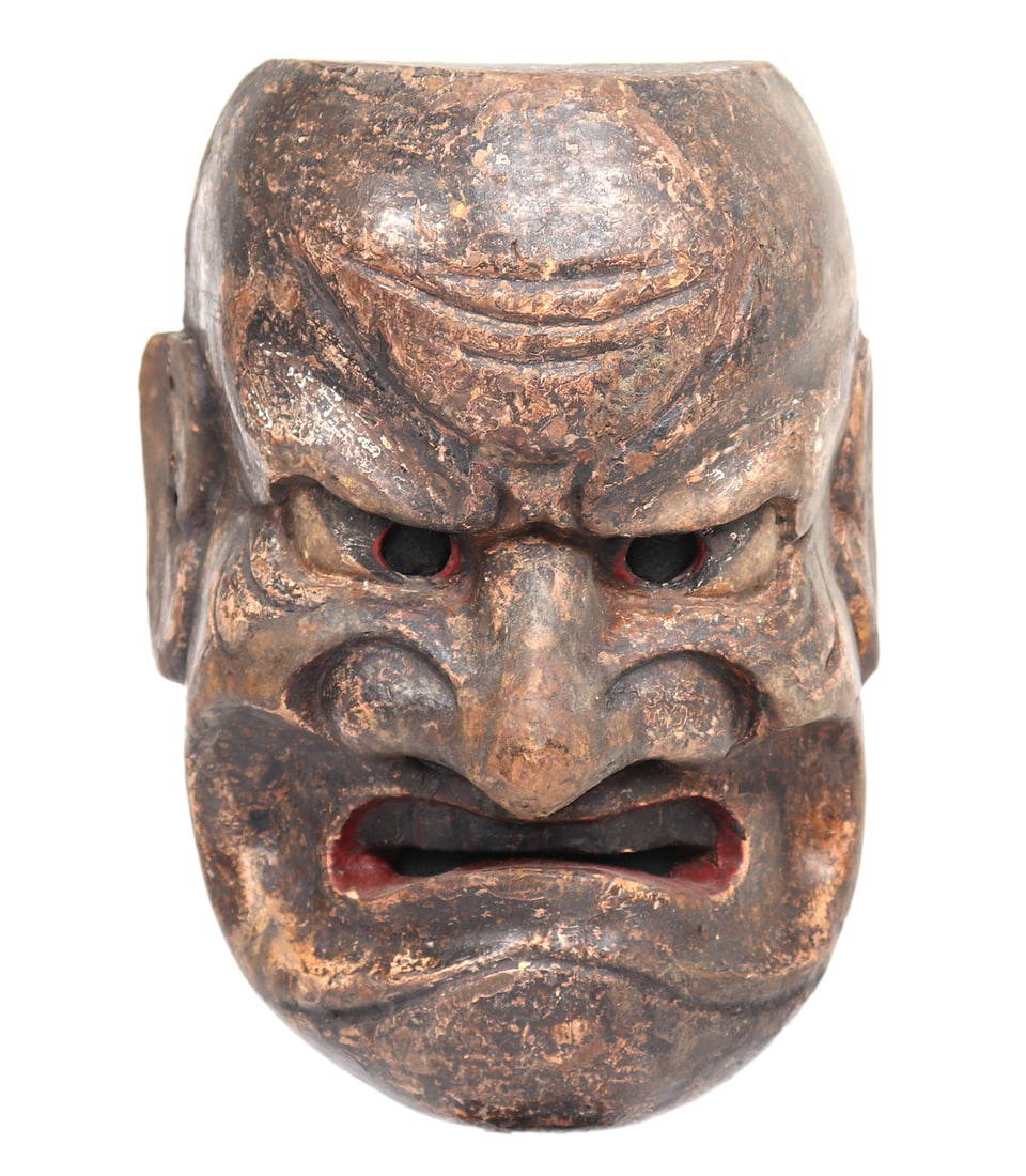Exceptional Japanese Noh Or Kyogen Mask, Edo Period 1603-1867 Auction