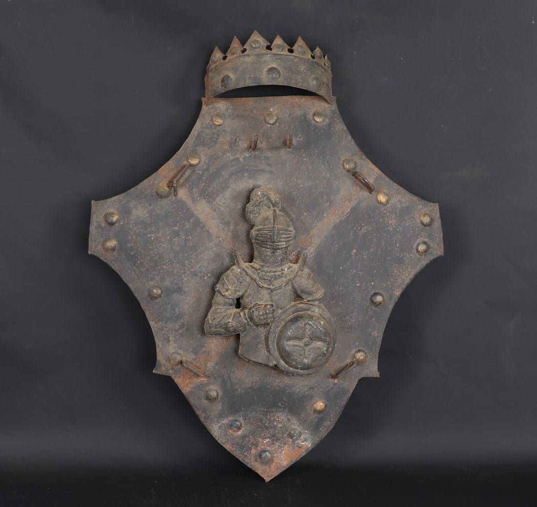 Large Cast Iron Castle Shield Auction