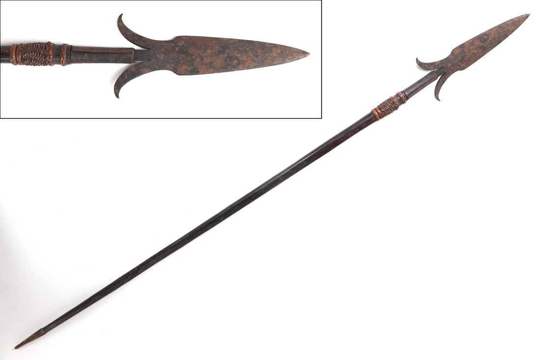 Old Philippine "pahul" Gayang Or Kay-yan War Spear W/ Rattan Wrapping ...